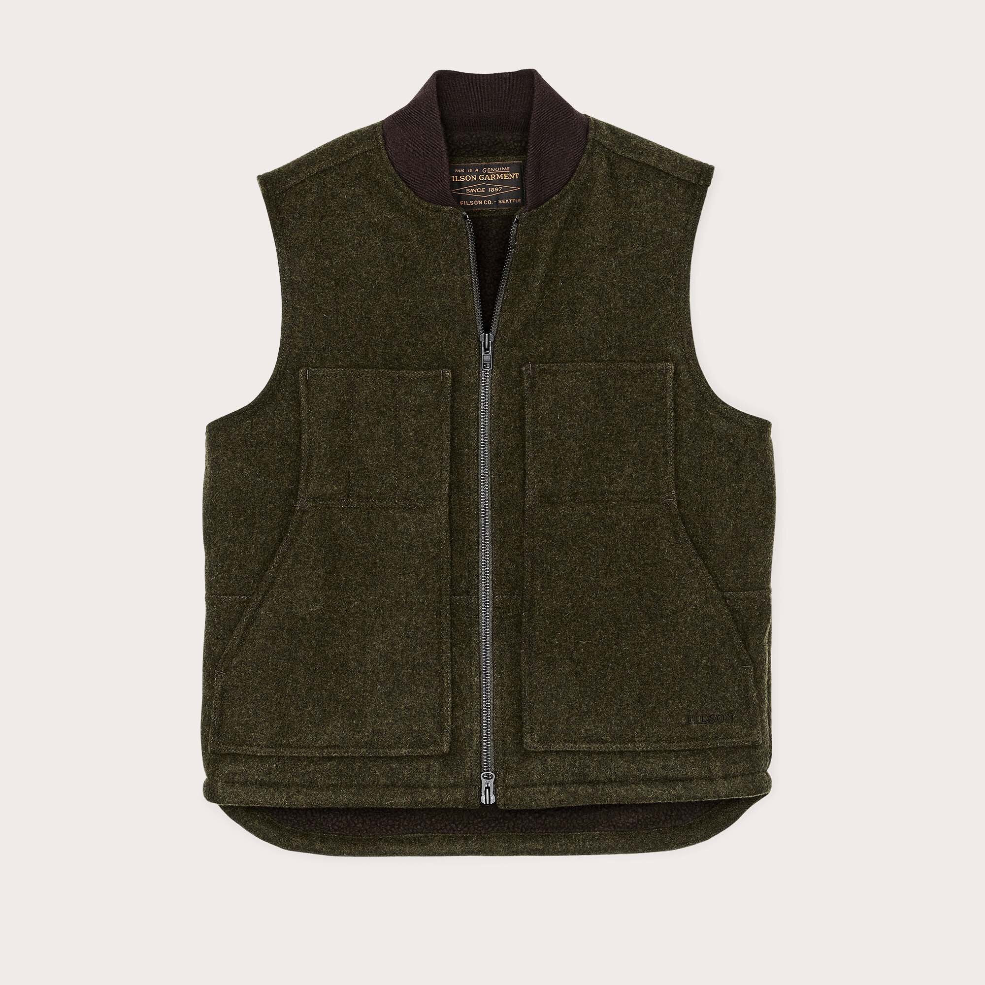 Lined mackinaw wool work vest di Filson | Forest green (Verde)